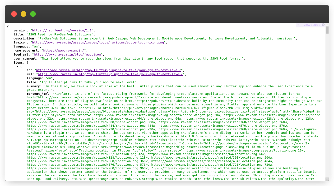 Create JSON Feed for a Jekyll Blog