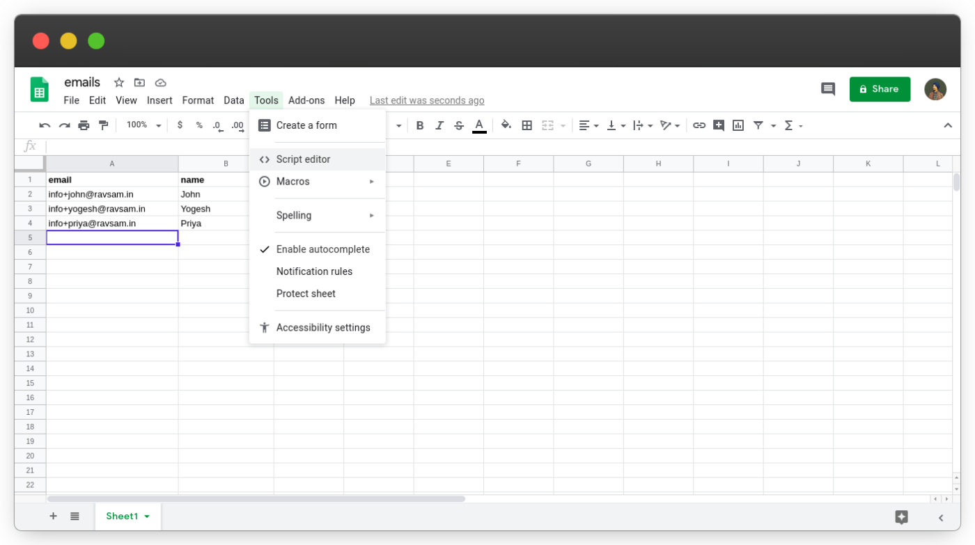 Setup Email Marketing Using Google Apps Script