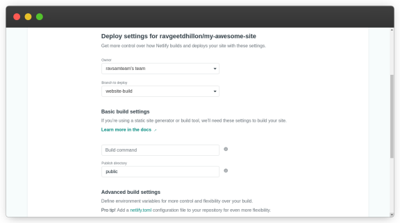 Deploy a Website on Netlify using Github Actions