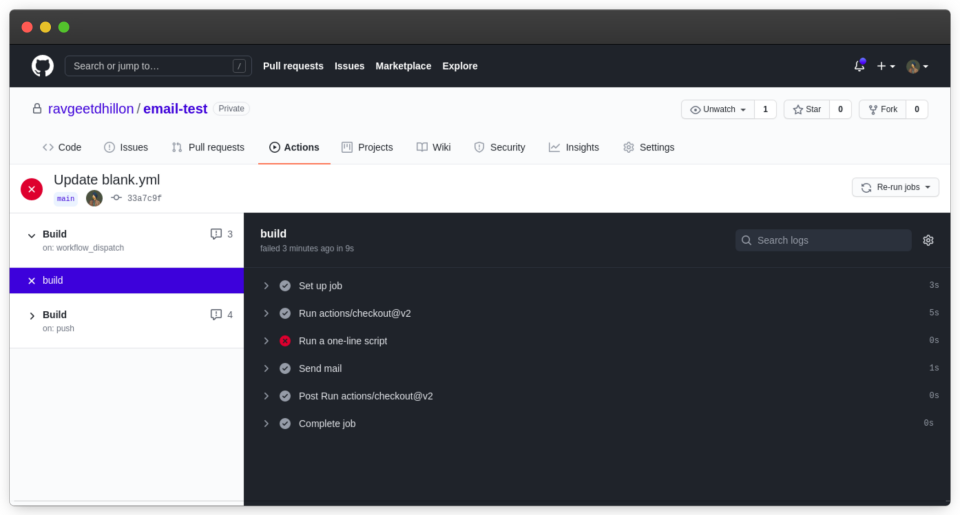 Send An Email Notification When Github Action Fails 1545
