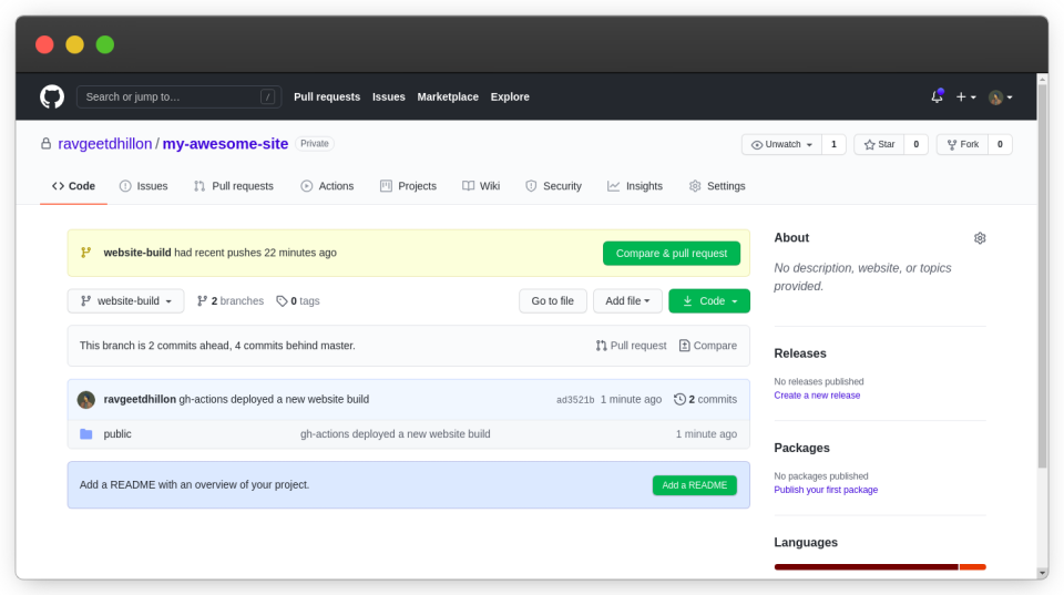 Deploy a Website on Netlify using Github Actions